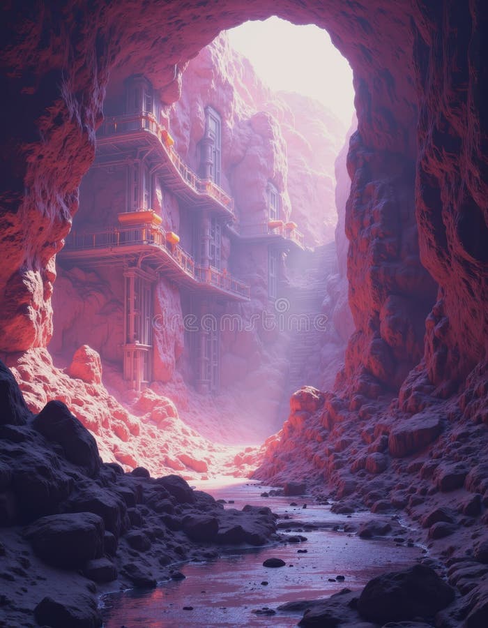 Underground Mining Chamber with Intricate Support Structures and ...