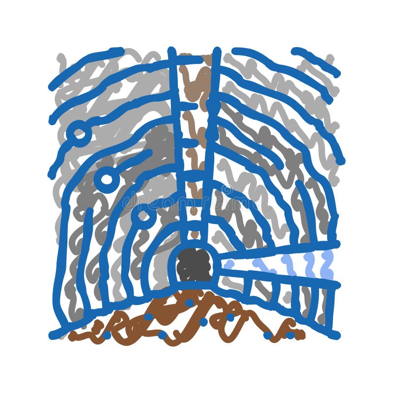 Underground Mining Copper Production Icon Doodle Illustration Stock ...
