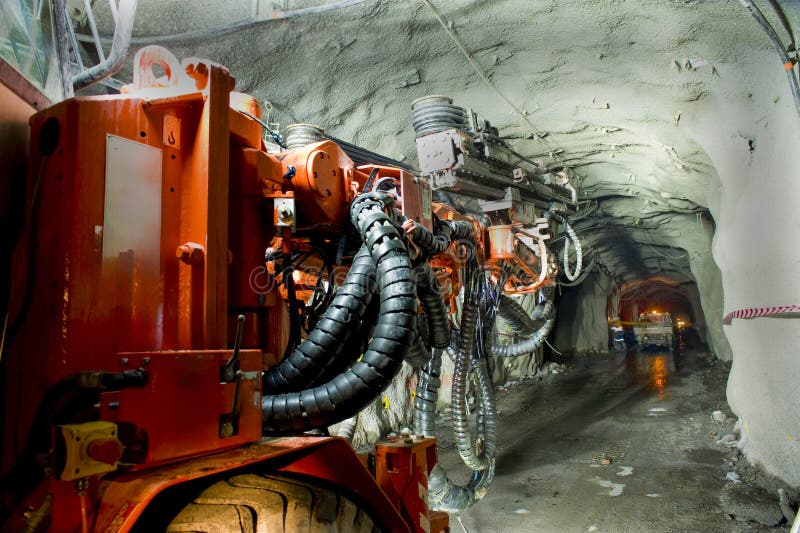 Underground Mining Equipment. Stock Photo - Image of tunnels, elements ...