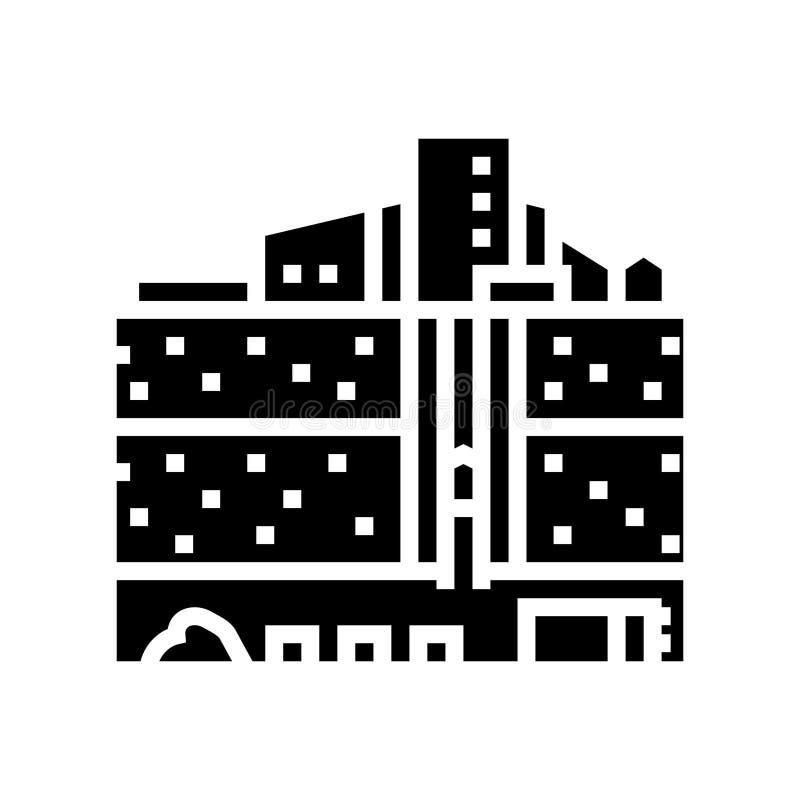 Underground Mining Glyph Icon Vector Illustration Stock Vector ...
