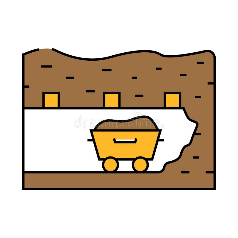 Underground Mining Icon Color Illustration Stock Vector - Illustration ...