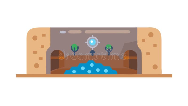 Underground Natural Spring or Well in a Cave Vector, Vector Design ...