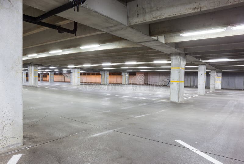 An underground garage stock photo. Image of column, architecture ...
