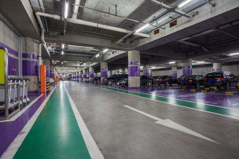 Underground parking aisle stock image. Image of basement - 35095471