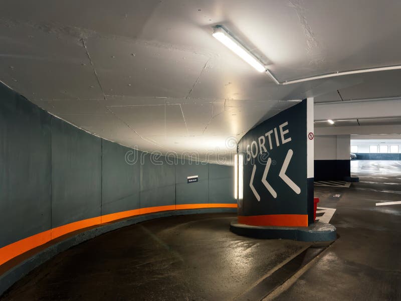 Underground Parking Exit Ramp Editorial Image - Image of concrete ...