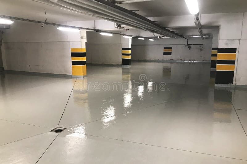 Underground Parking Garage, Garage Under a Residential Building Stock ...