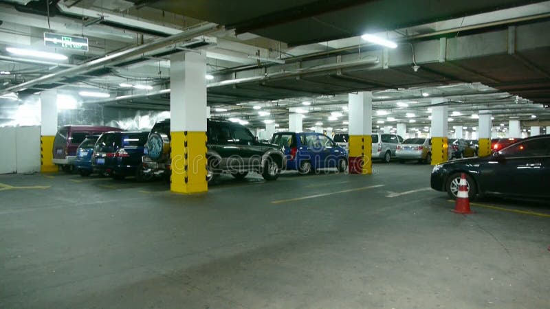 Underground Parking Lot Footage Stock Footage - Video of dark, parking ...