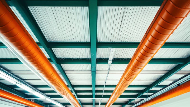 Underground Parking Ceiling Showcasing Unique Air Conditioning Design ...