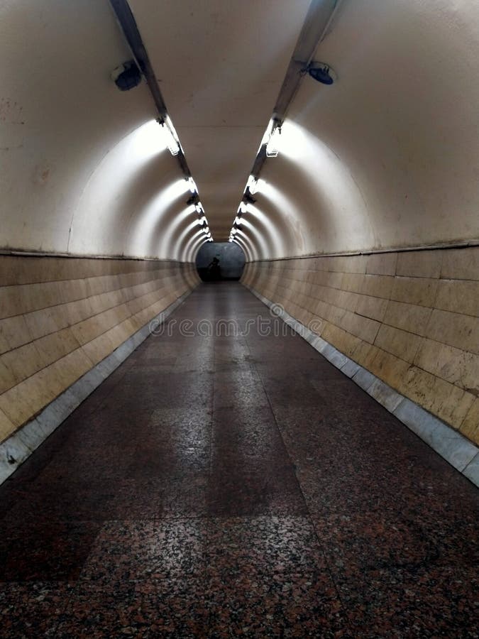 Underground Passage with Limited Light Stock Photo - Image of ...