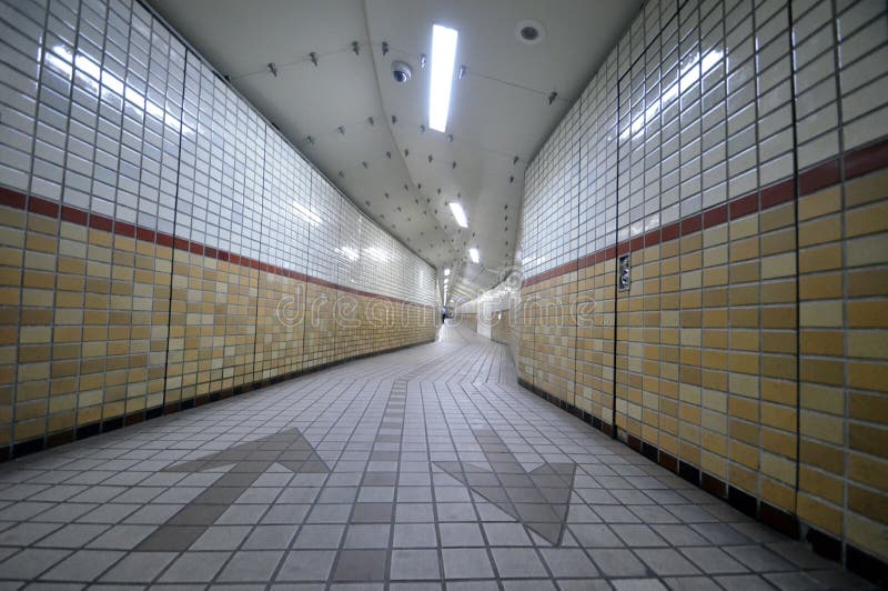 Underground Passage in Osaka Stock Image - Image of light, commercial ...