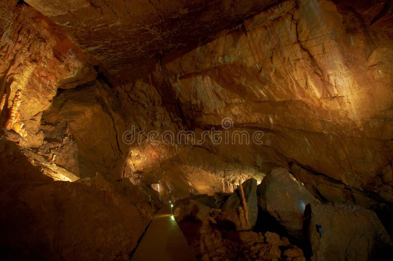 Underground Photo in a Cave Stock Photo - Image of stalactite, cavern ...
