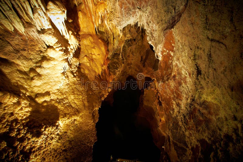 Underground Photo in a Cave Stock Photo - Image of stalactite, cavern ...