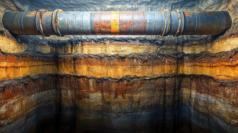 Underground Pipeline Installed in Deep Geological Layers within a ...
