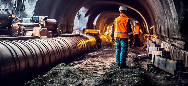 Underground Pipeline Tunnel, Depicting the Complex Engineering Required ...