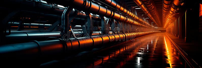 Underground Pipeline Tunnel, Depicting the Complex Engineering Required ...