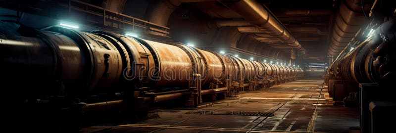 Underground Pipeline Tunnel, Depicting the Complex Engineering Required ...