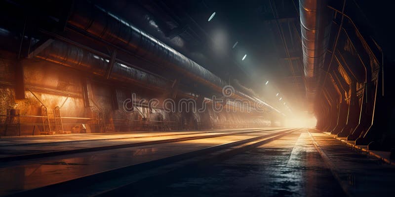 Underground Pipeline Tunnel, Depicting the Complex Engineering Required ...