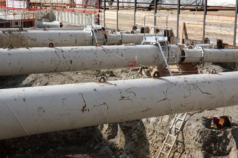 Underground Pipeline Works. Editorial Stock Image - Image of plastic ...