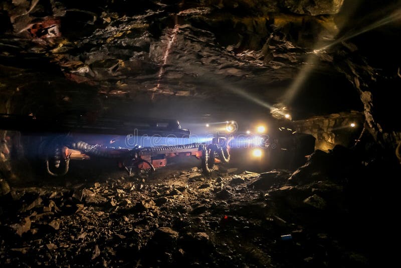 Underground Platinum Mining Drilling Machine Stock Photo - Image of ...