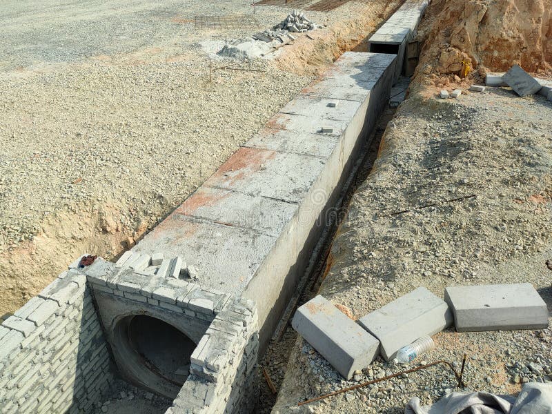 Underground Precast Concrete Box Culvert Drain Under Construction at ...