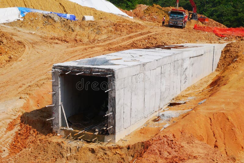 Underground Precast Concrete Box Culvert Drain Under Construction at ...