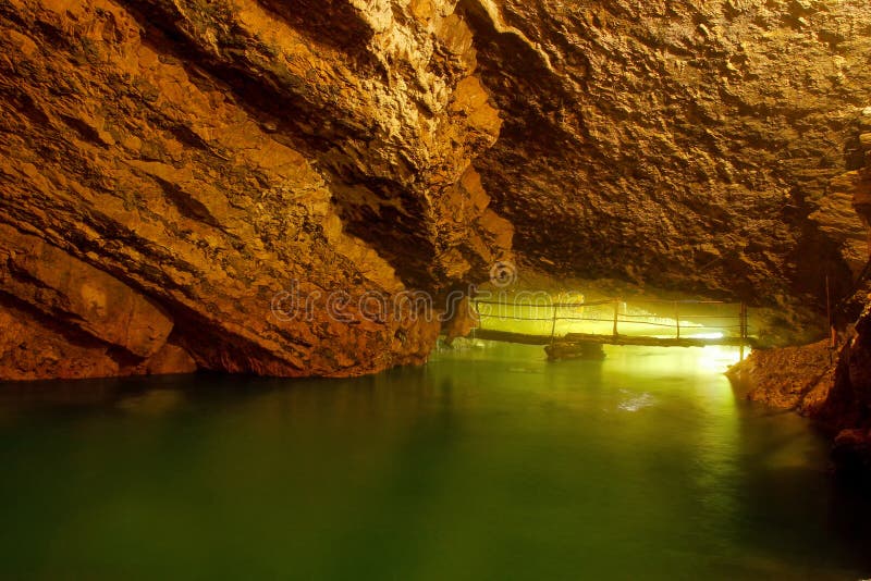 The Underground River in a Cave Stock Photo - Image of climate, subway ...
