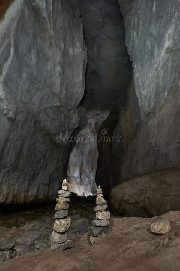 Underground River in a Cave Stock Photo - Image of cavern, doline ...