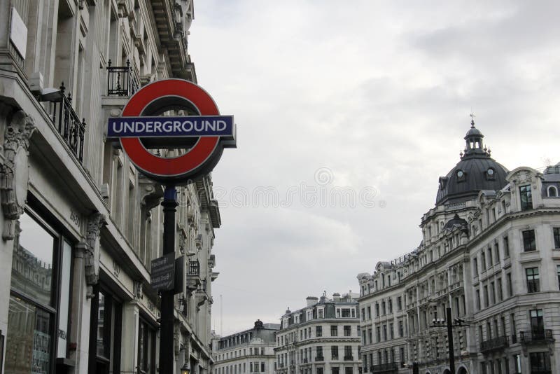 Underground Sign in Central London. Editorial Stock Photo - Image of ...