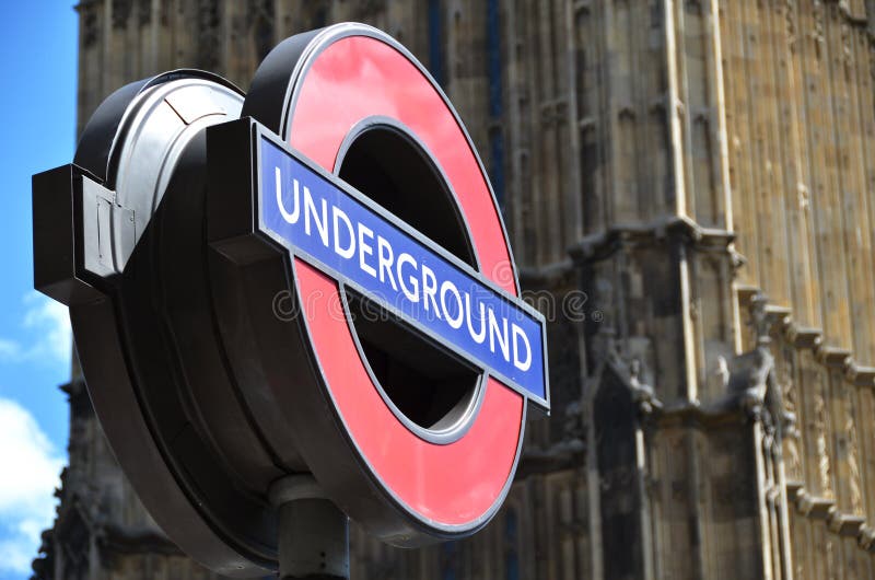 Underground sign in London editorial stock photo. Image of european ...