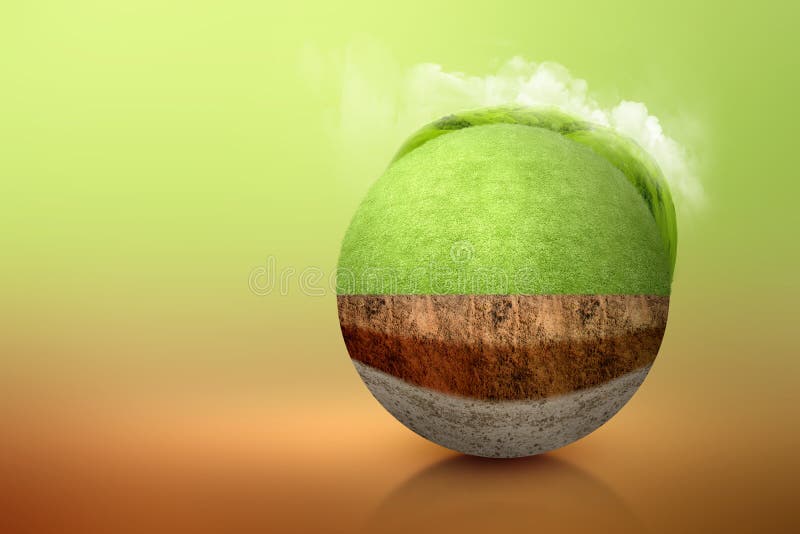 Underground Soil Layer of Cross-section Earth with Meadow on the Top ...