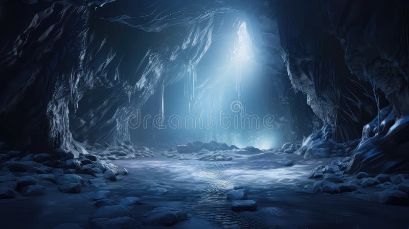 Underground Solution Cave Landscape Stock Illustration - Illustration ...