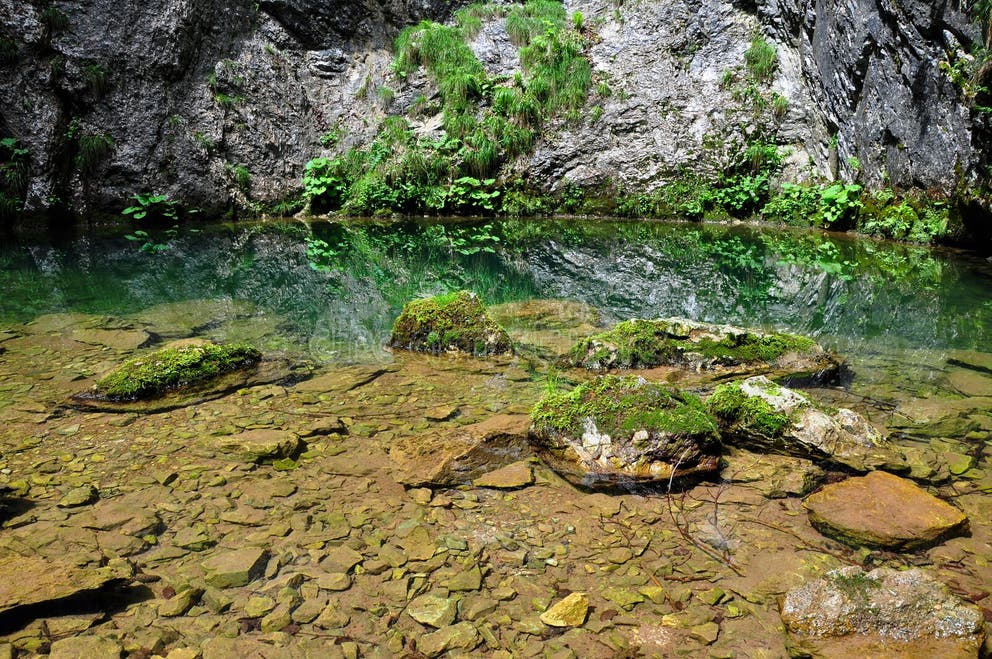 Underground Spring from a Cave Stock Image - Image of pond, emerald ...