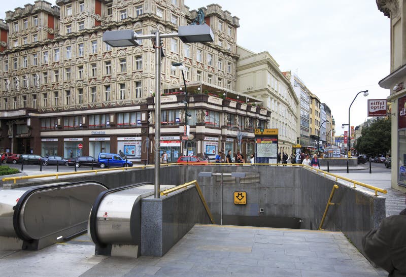 Underground Station in Centre of Prague. Editorial Stock Photo - Image ...