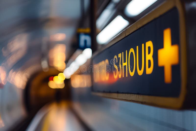 Underground Station Sign a Close-up of an Underground Stock Illustration - Illustration of ...