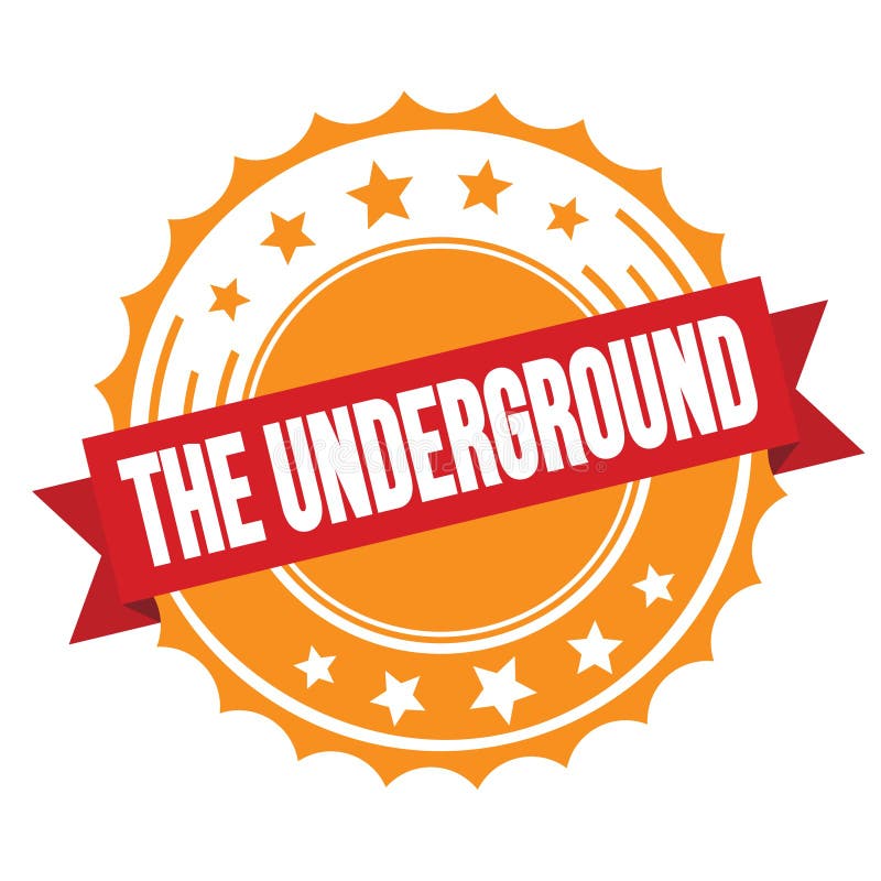 The UNDERGROUND Text on Red Orange Ribbon Stamp Stock Illustration ...