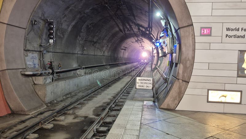 Underground Train Approaching, Portland Oregon USA Stock Image - Image ...