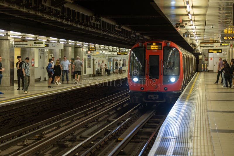 Underground Train Approaching the Station in London Editorial Image ...