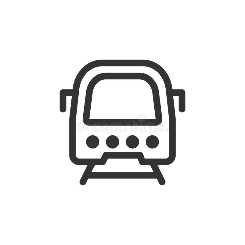 Underground Train Front View Vector Outline Style Icon Stock Vector ...