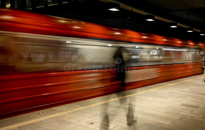 Underground train in Oslo stock photo. Image of motion - 6370718