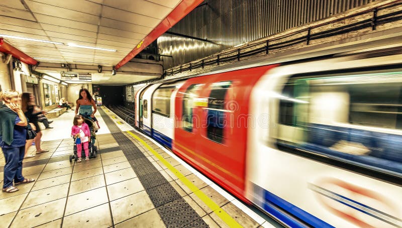 Underground Train Speeding Up Editorial Photo - Image of wagon, york ...