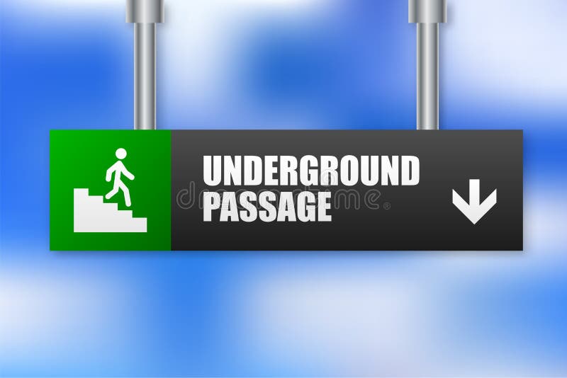 Underground Train Station, Passage. Subway Entrance. Vector ...