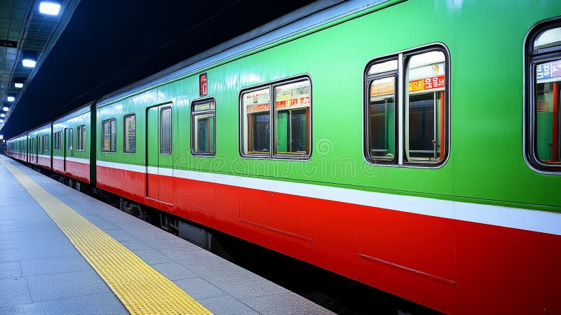 Underground Train To the Tunnel on the Subway Platform, Motion Blur ...