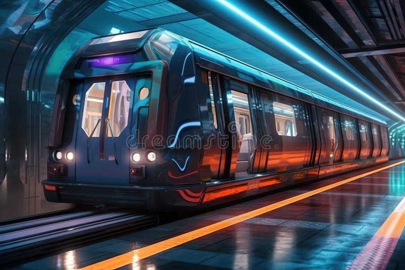 Underground Transportation Concept, AI Generative Stock Illustration ...