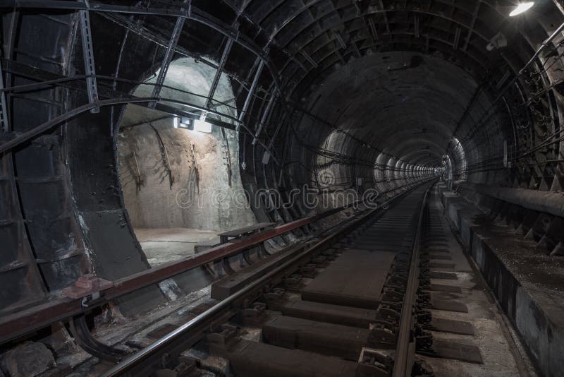 Underground Tunnel. Rail Way Stock Photo - Image of construction, empty ...