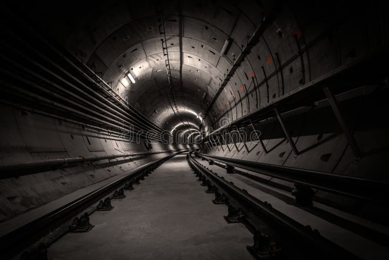 Underground Tunnel for the Subway Stock Image - Image of rail, railway ...