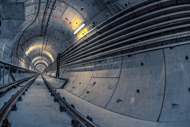 Underground Tunnel for the Subway Stock Image - Image of railroad ...