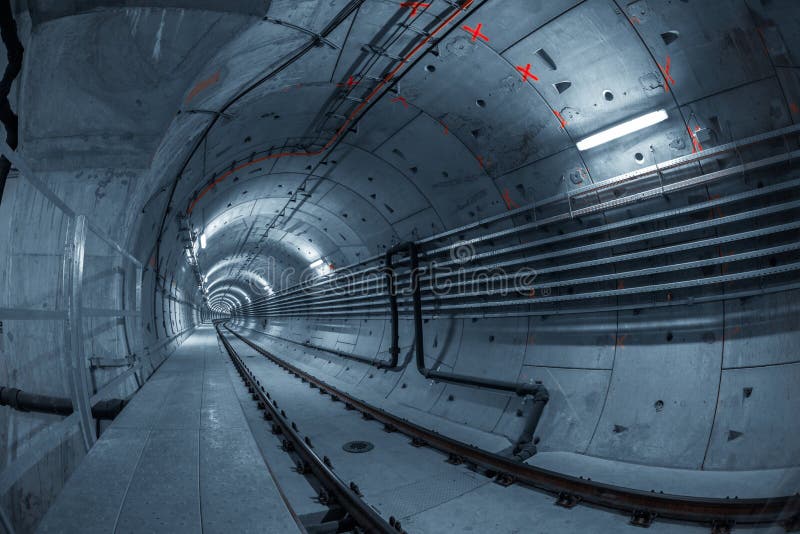 Underground Tunnel for the Subway Stock Photo - Image of rail, light ...