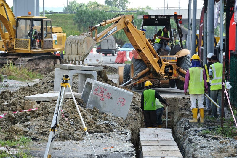 Underground Utilities Trenches. Editorial Photography - Image of ...