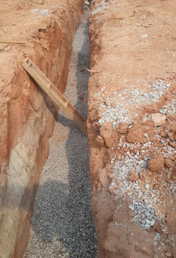 Underground Utilities Trenches. Stock Photo - Image of piping, holes ...