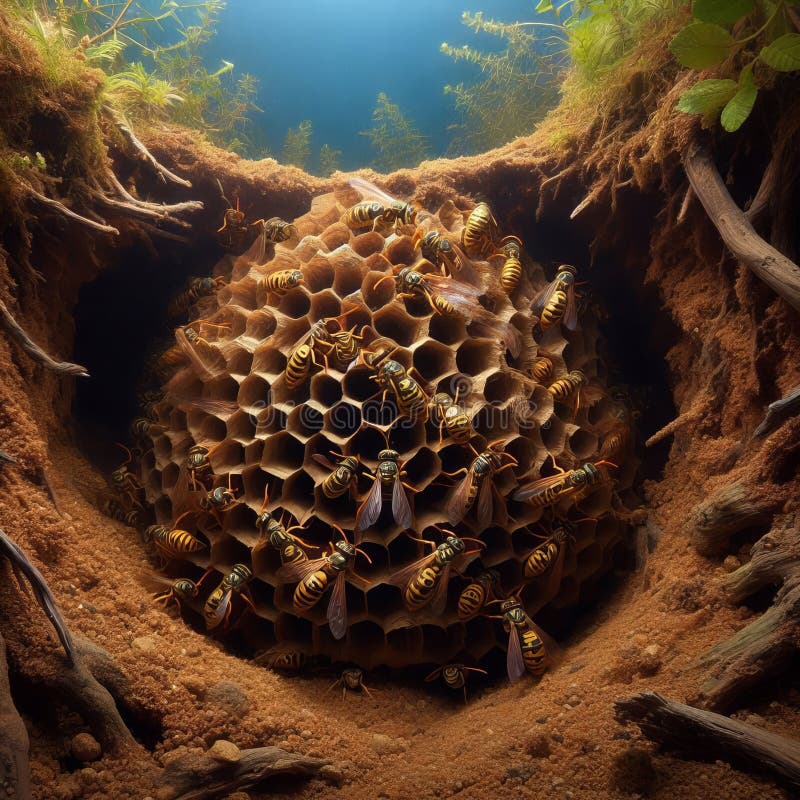 170 14 Underground Wasp Nest a Nest Constructed Below the Round Stock ...